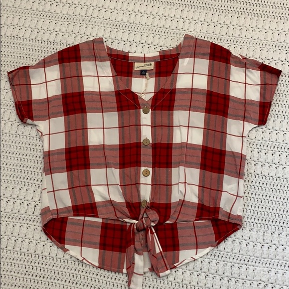 Universal Thread | Tops | Universal Thread Goods Co Plaid Knotted Crop ...